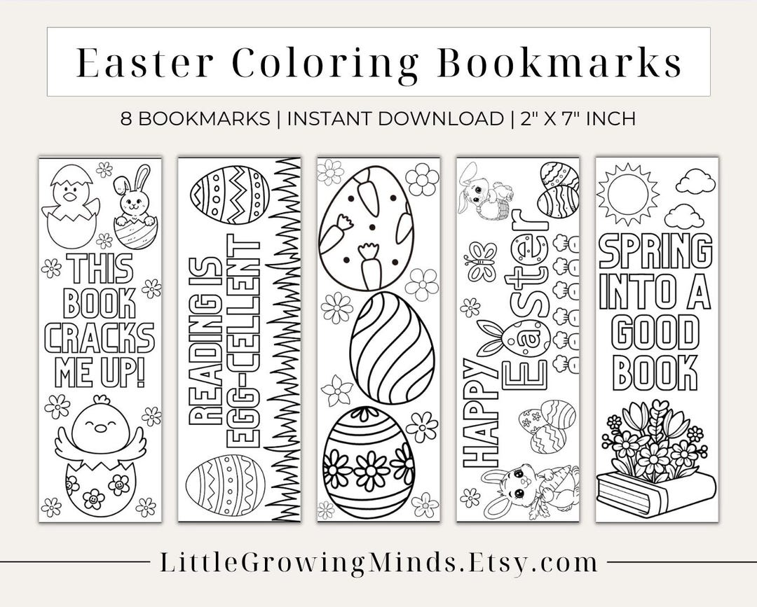 Easter Color Your Bookmarks for Kids | Printable Easter Bookmark's ...