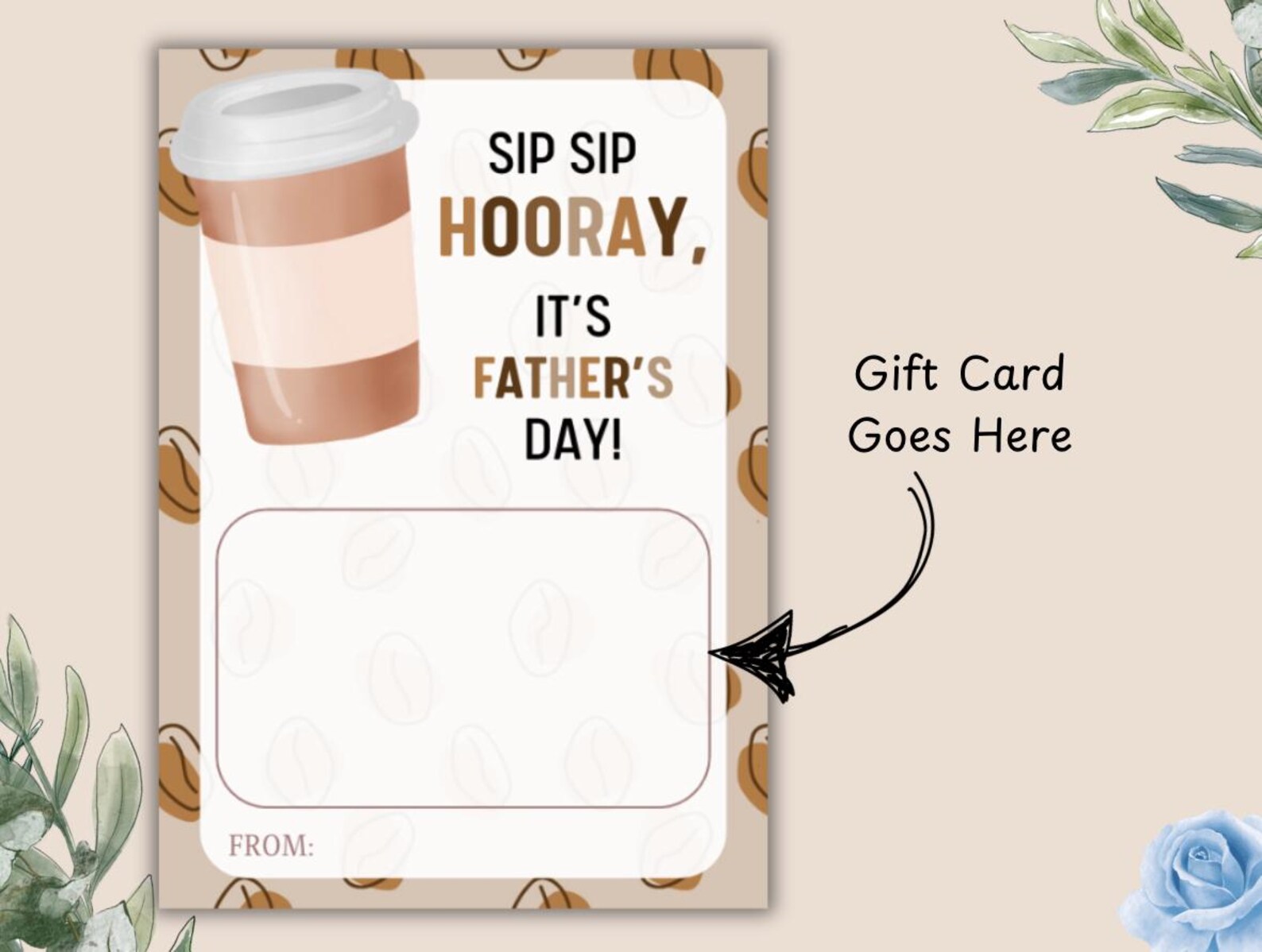 Editable Printable Dad’s Gift Card Holder, Father’s Day Gift Card ...