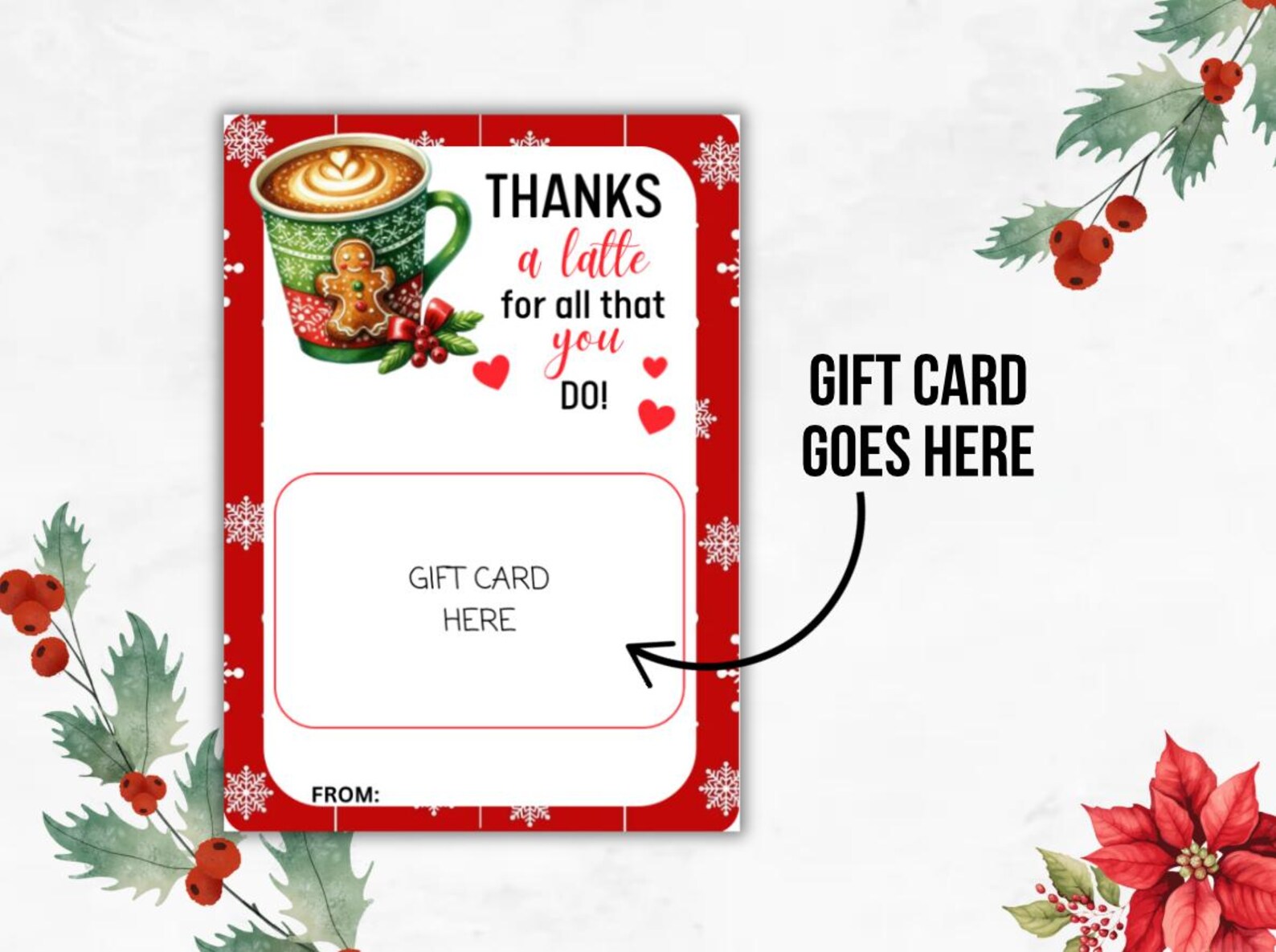 Printable Teacher Christmas Gift Card Holders, Christmas Teacher Gift ...