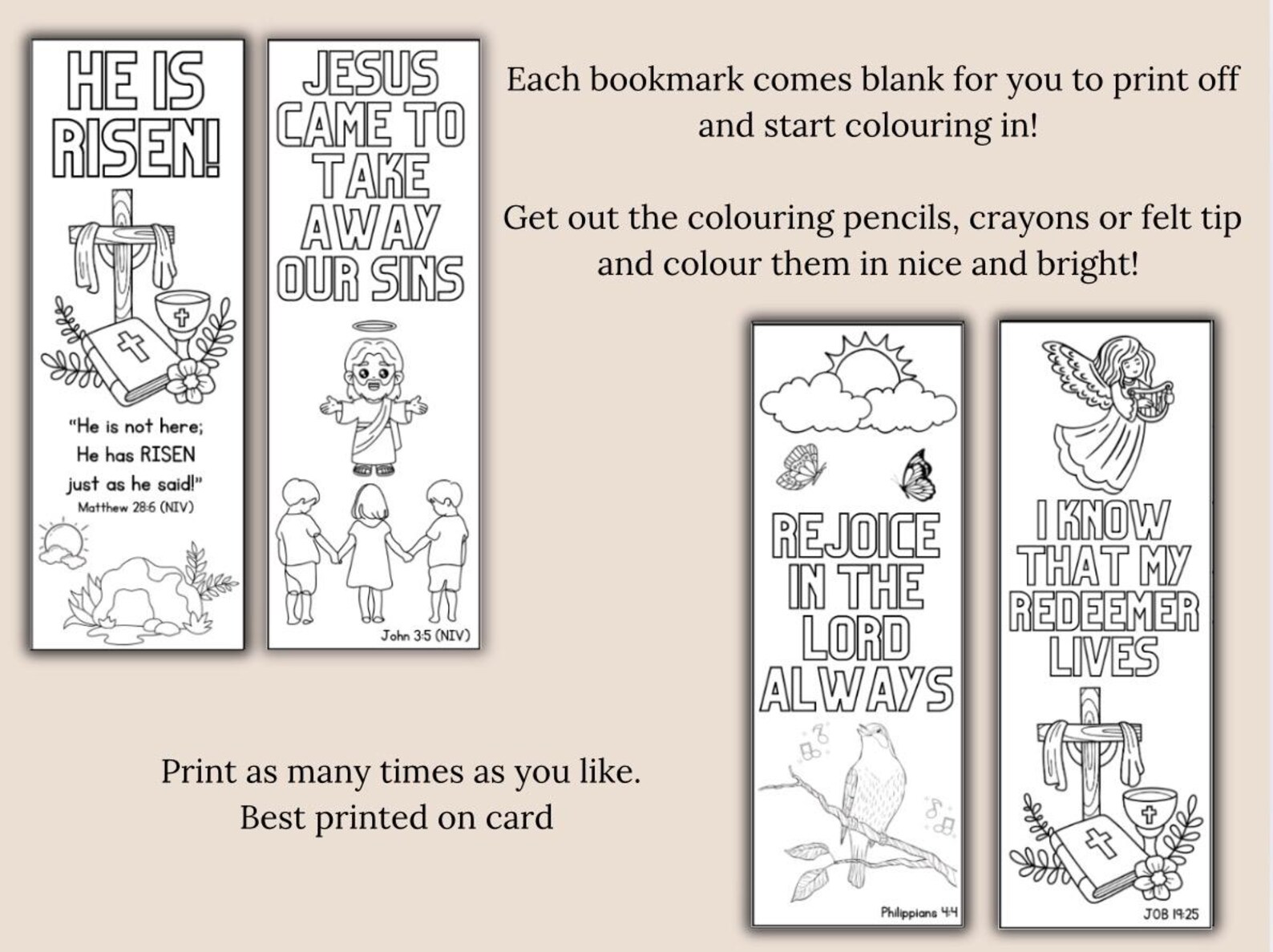 Easter Bible Colouring Bookmark | Sunday School Colouring Activity ...