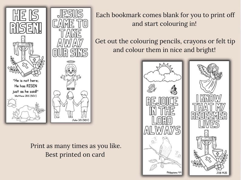 Easter Bible Colouring Bookmark | Sunday School Colouring Activity ...