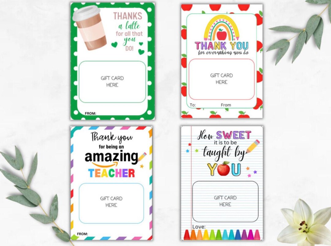 End of Year Teacher Gift Card Holder Template, Teacher Appreciation ...