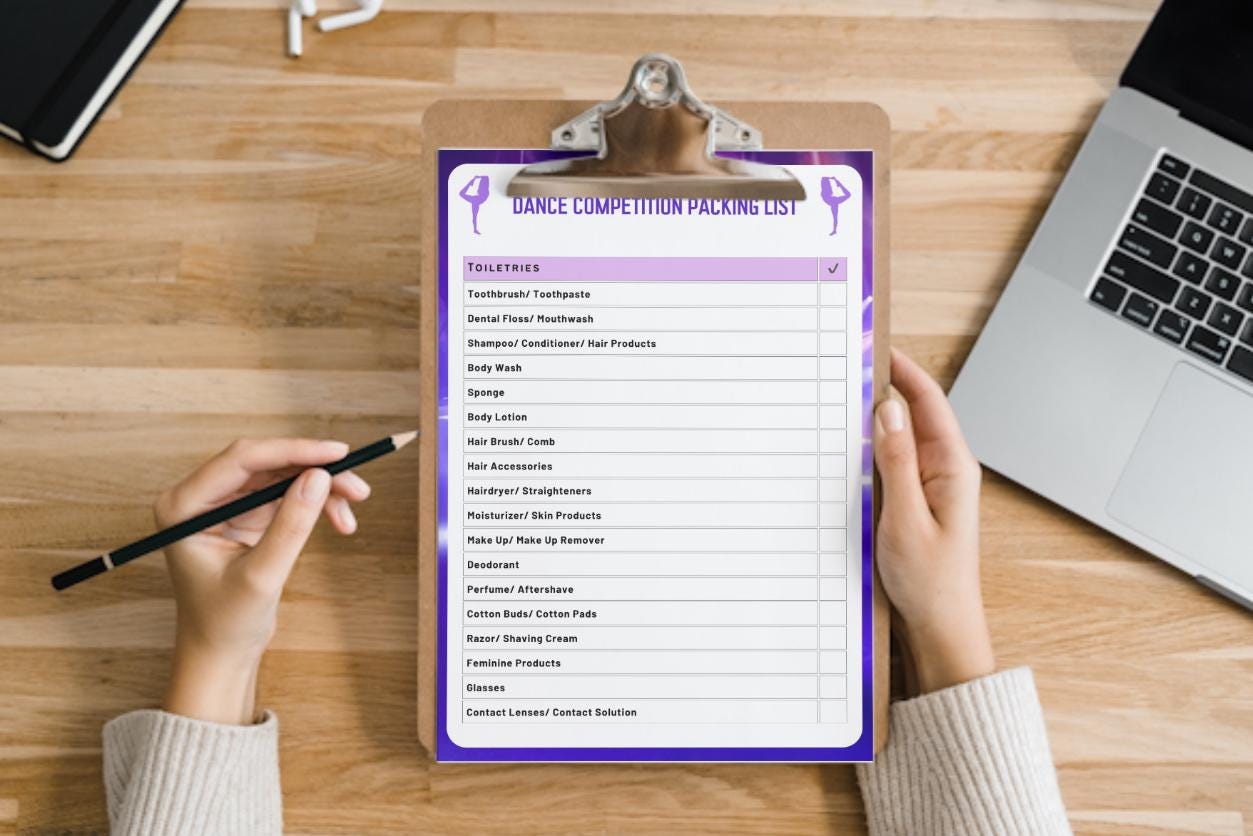 Dance Competition Packing List Printable, Dance Competition Checklist ...