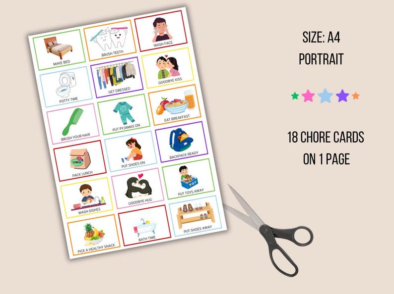 Daily Routine Cards Visual Schedule, Toddler Routine Chart for Kids ...