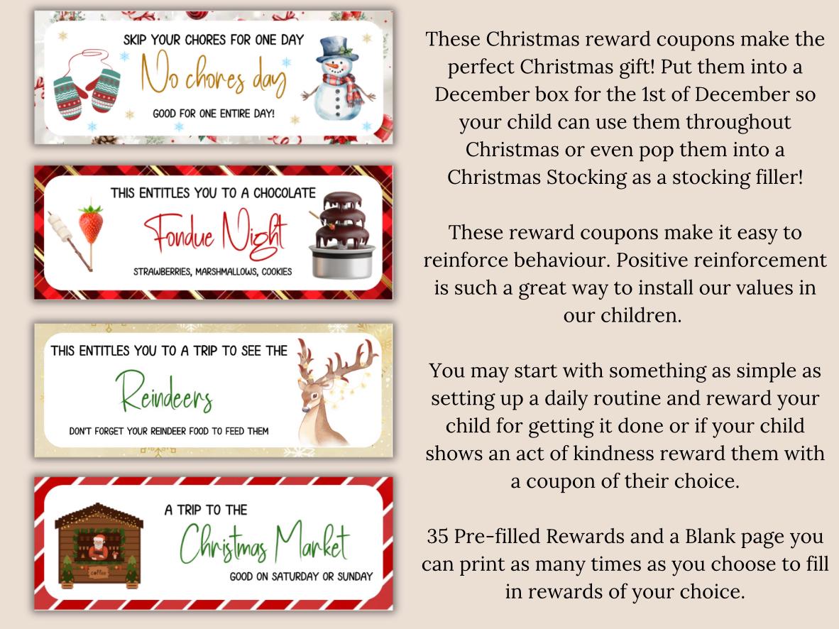 Printable Christmas Coupon Book, Christmas Coupons for Kids, Christmas ...