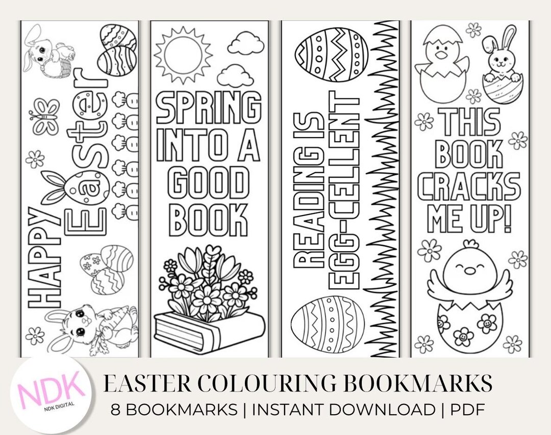 Easter Colour Your Bookmarks for Kids Printable Easter Bookmark's ...