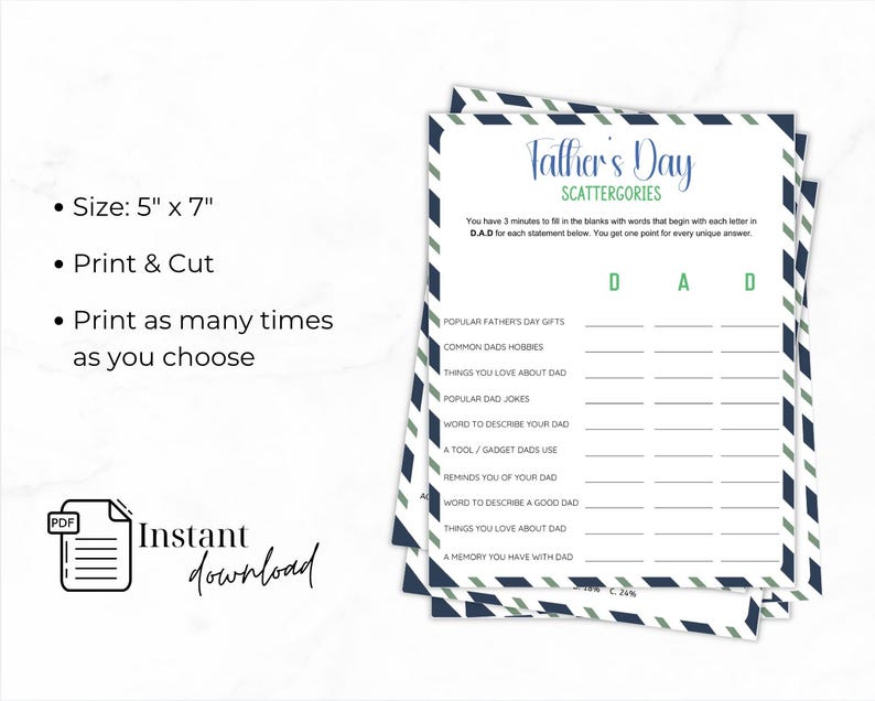 Father's Day Game Bundle | Printable Father's Day Games for Kids and ...