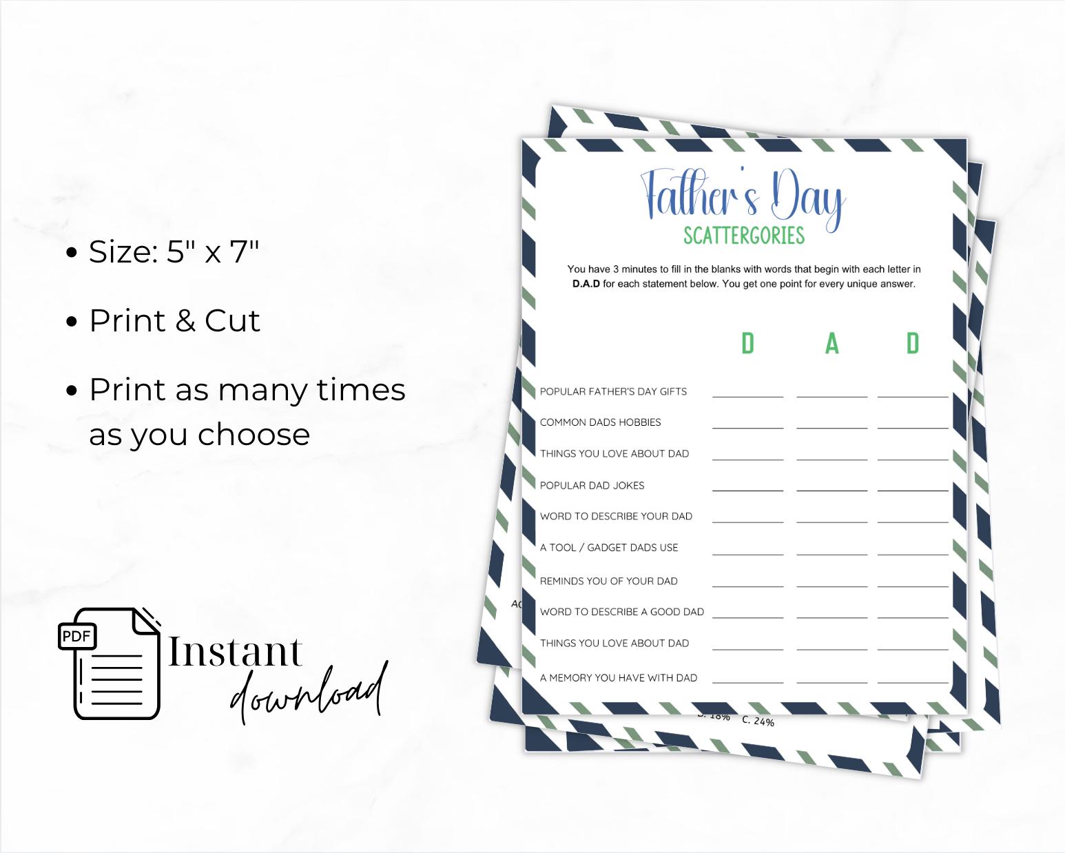 Father's Day Game Bundle | Printable Father's Day Games for Kids and ...