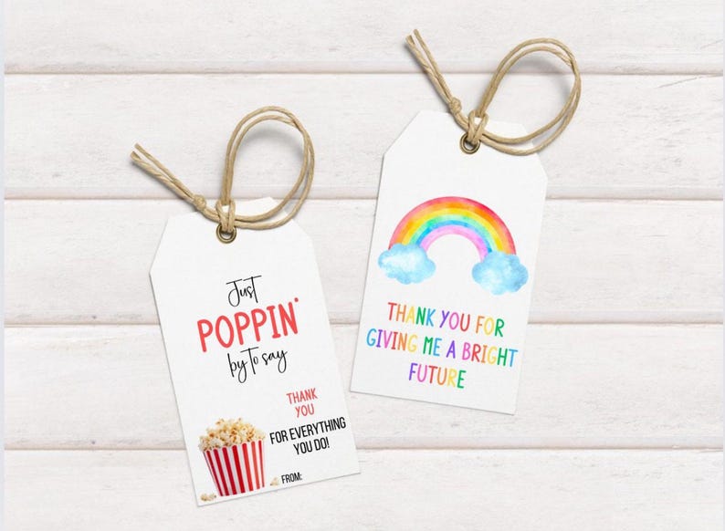 Teacher Gift Tags, Teacher Appreciation, Printable Teacher Gift Tags ...