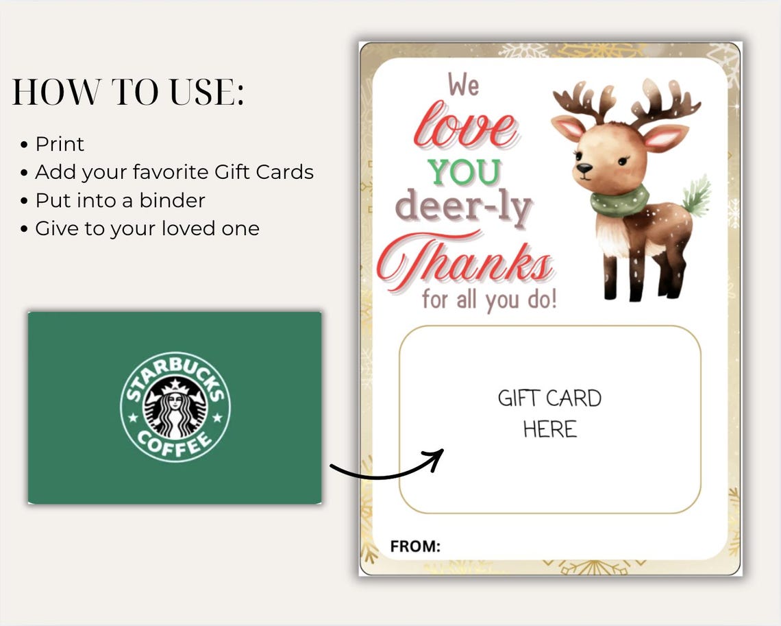 Printable Teacher Christmas Gift Card Holders, Editable Christmas ...