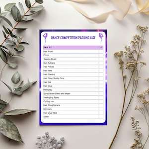 Editable Dance Competition Packing List Printable | Dance Checklist ...