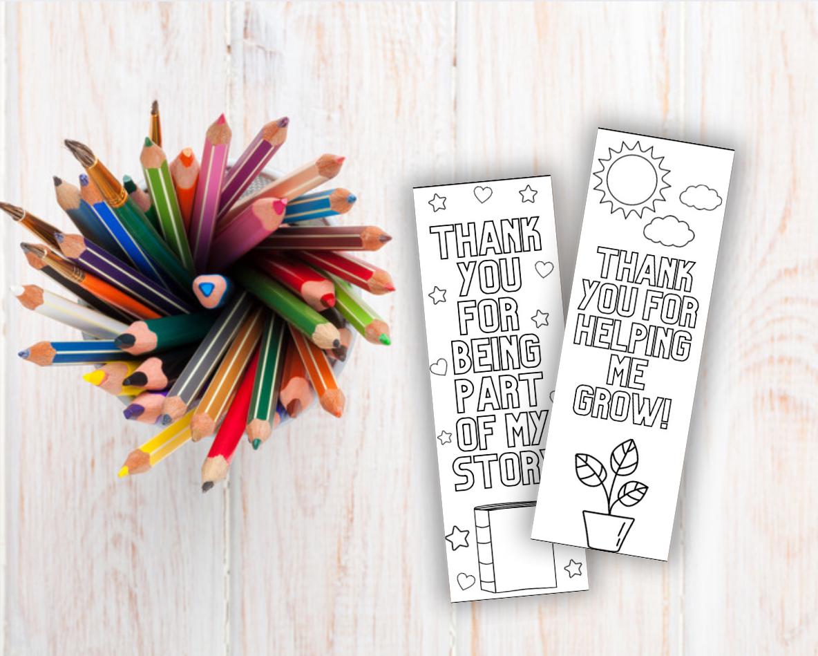 Teacher Appreciation Color Your Own Bookmark Printable | DIY Teacher ...