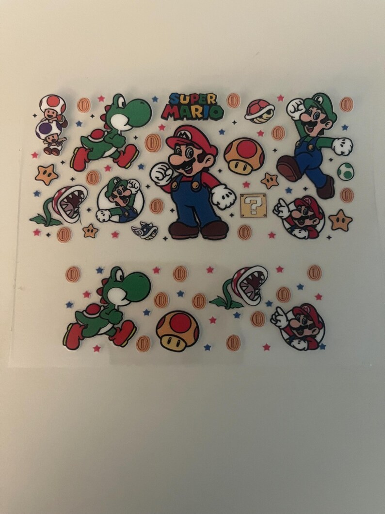 UV DTF Mario Bros Mini Tumbler Wrap - Etsy