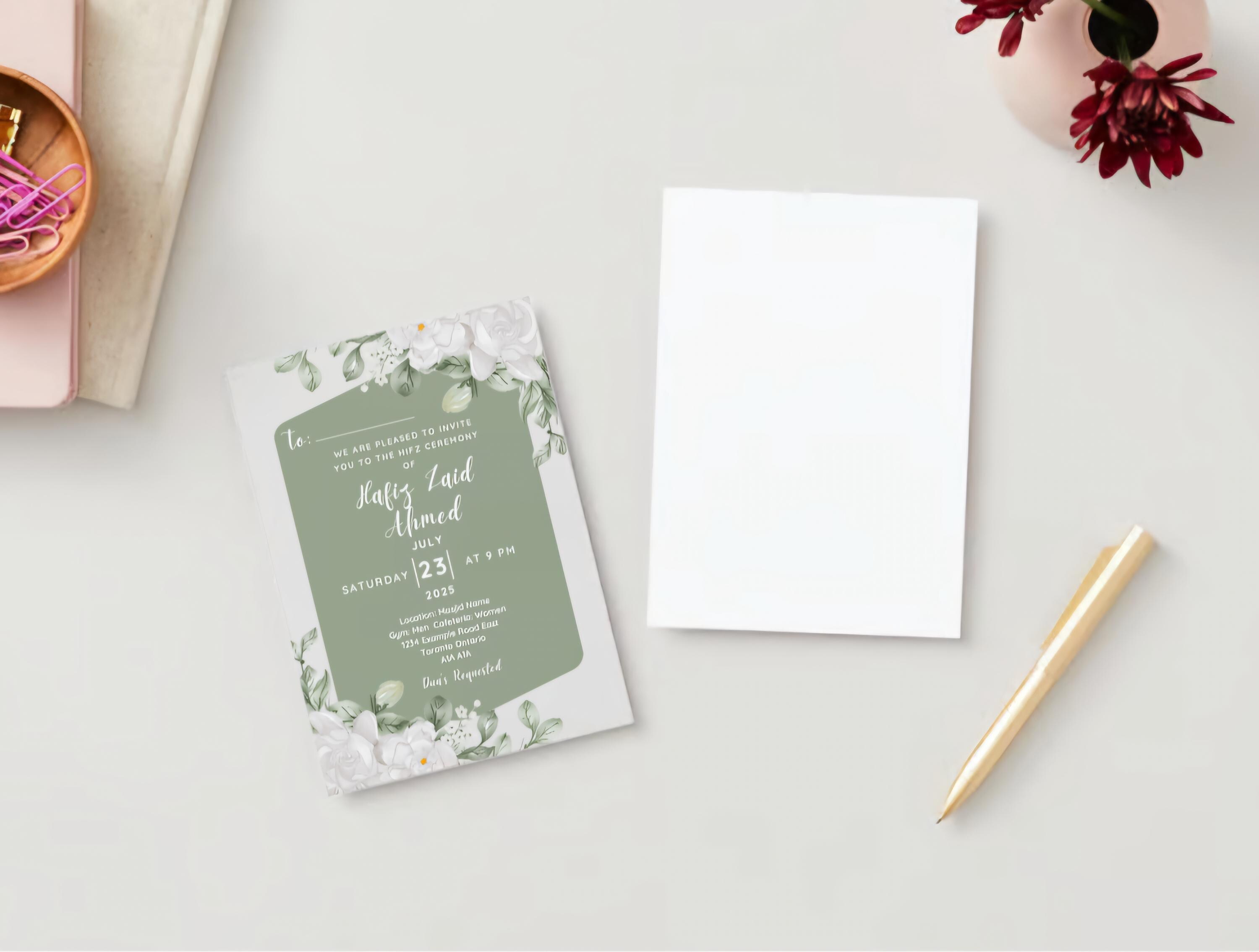 Islamic Hifz Ceremony Invitation Template - Digital - Etsy