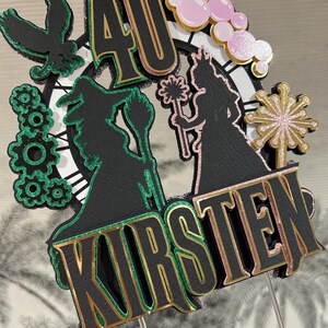 Wicked Cake Topper 3D Layered Elphaba Glinda Personalised Custom - Etsy