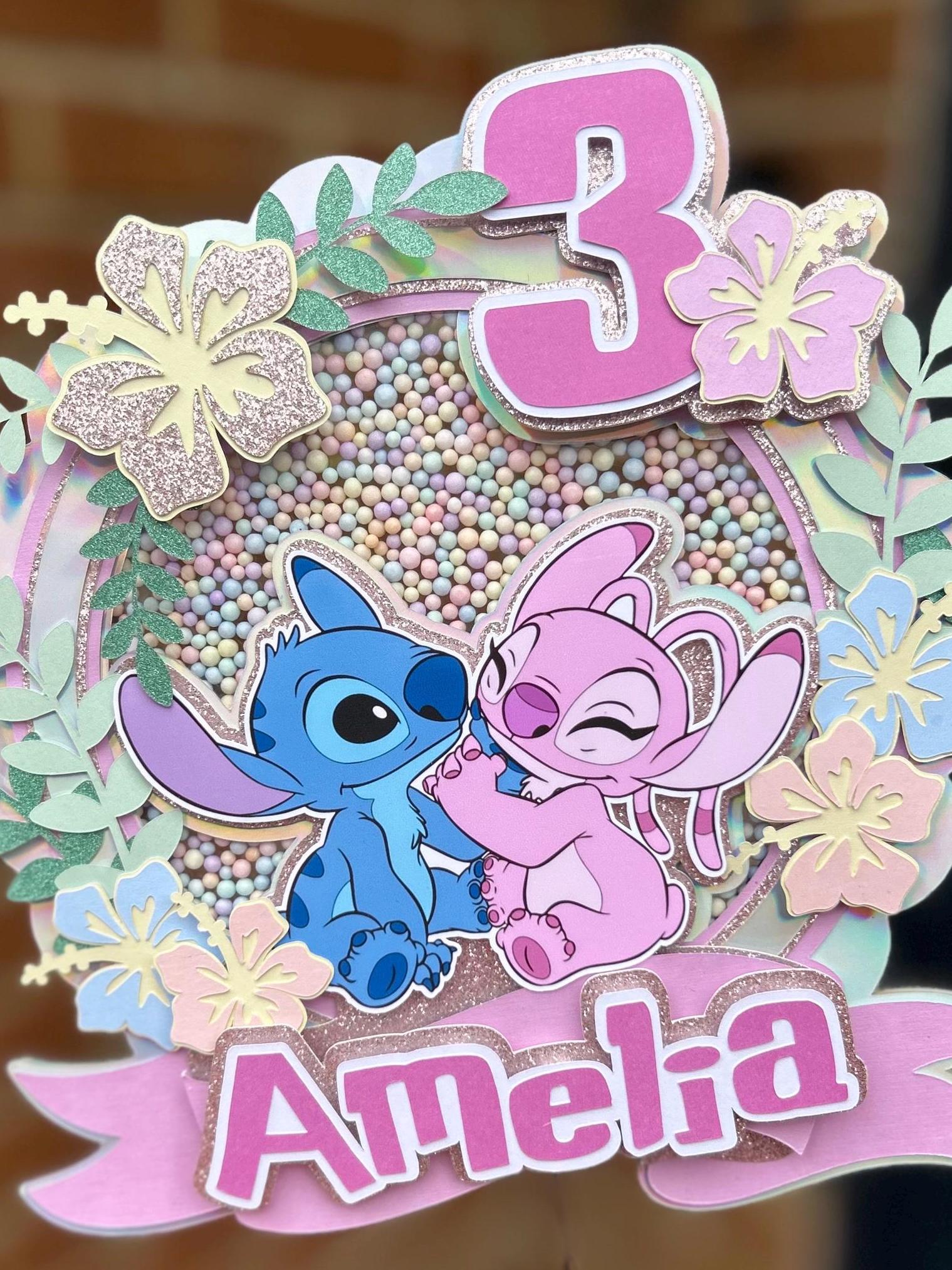 Stitch Inspired Cake Topper 3D Layered Custom Personalised - Etsy