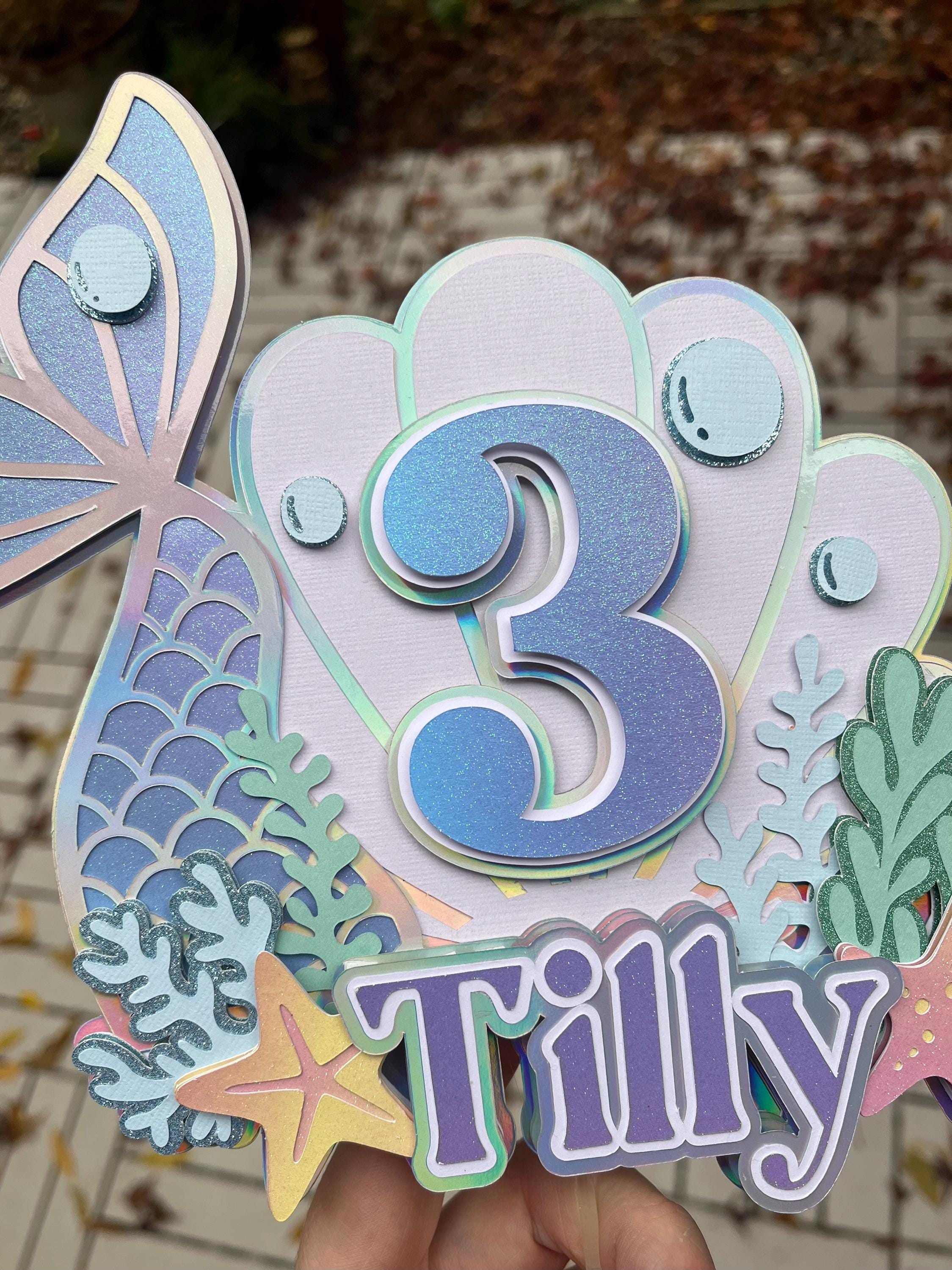 Mermaid Theme Cake Topper Personalised Custom Under the Sea - Etsy
