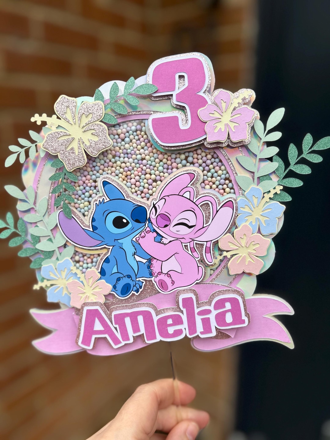 Stitch Inspired Cake Topper 3D Layered Custom Personalised - Etsy