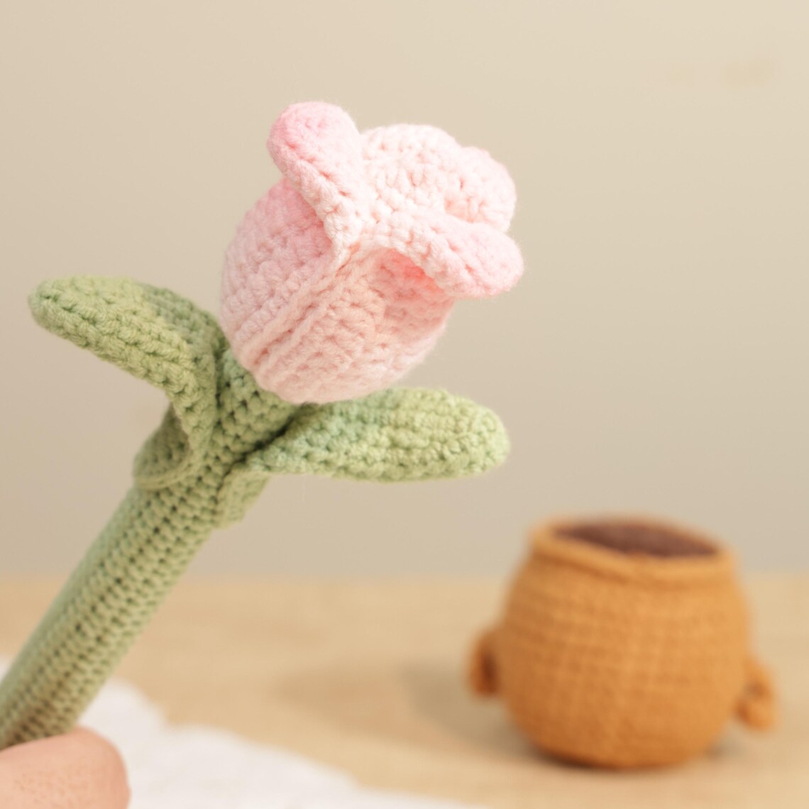 Crochet Flower Pen With Pot, Tulip & Floral Bouquet, Handmade Crochet ...