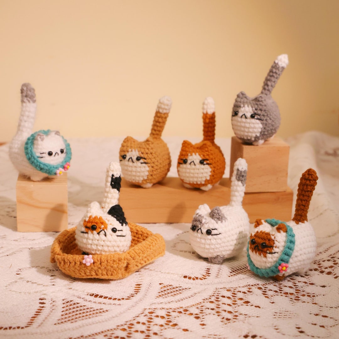 Crochet Mini Cat Keychain,crochet Cat Stuffed Animal, Cute Gift for Cat ...