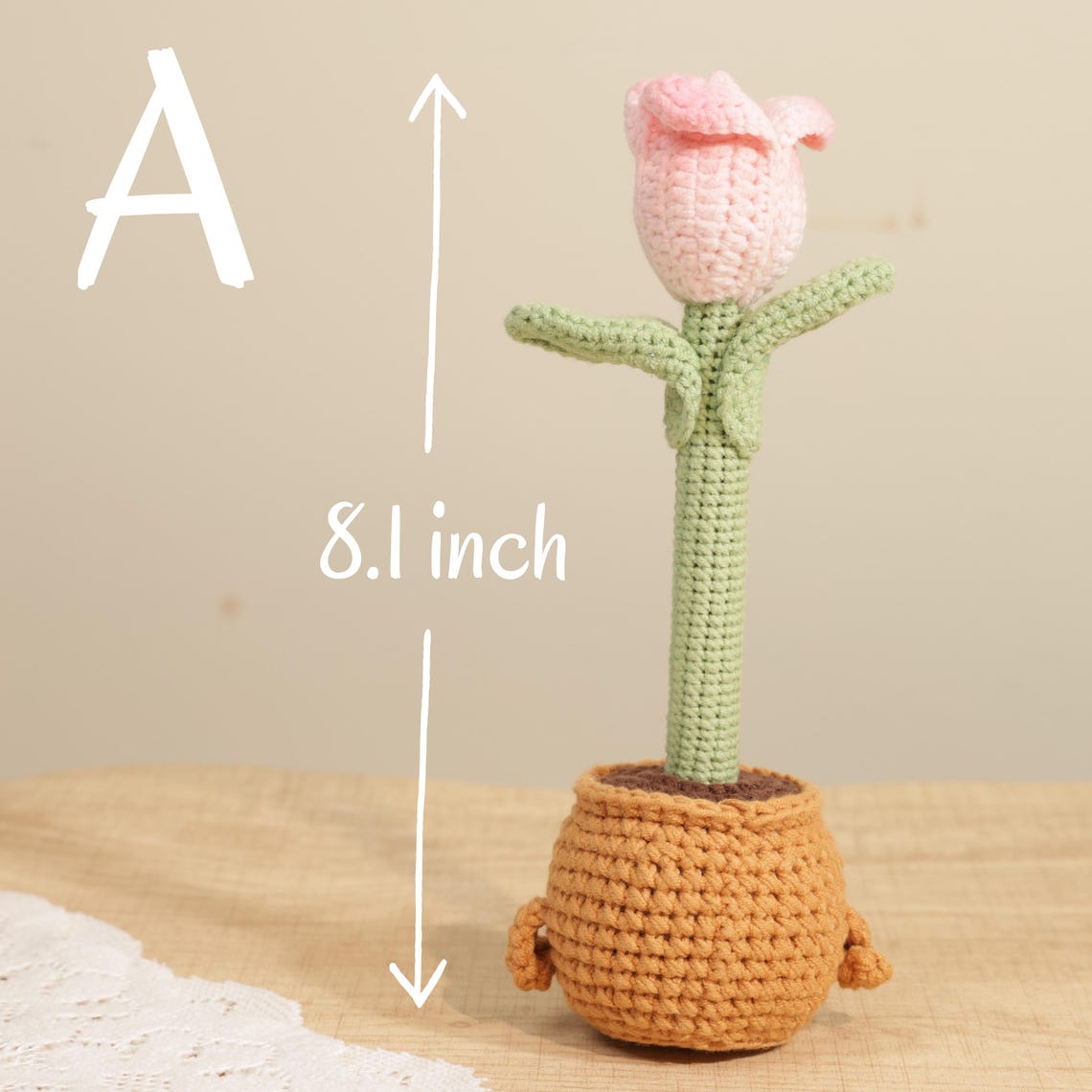 Crochet Flower Pen With Pot, Tulip & Floral Bouquet, Handmade Crochet ...