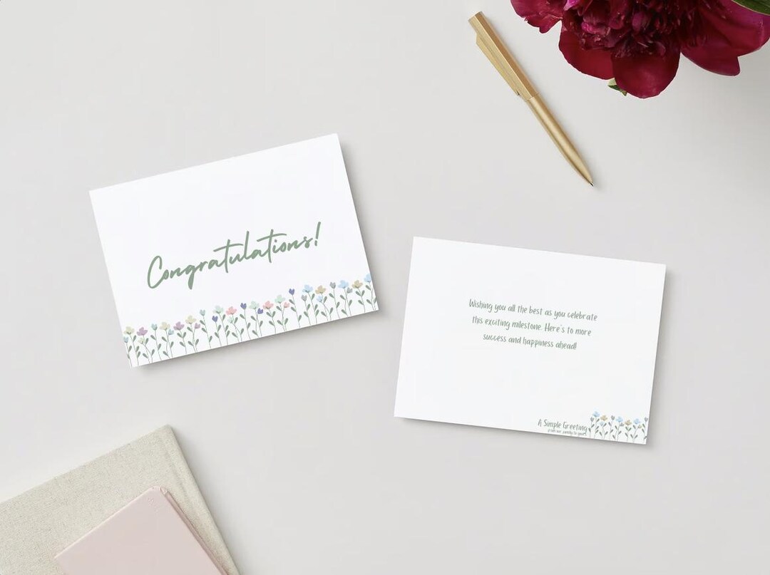 Congratulations Card General/simple Design - Etsy