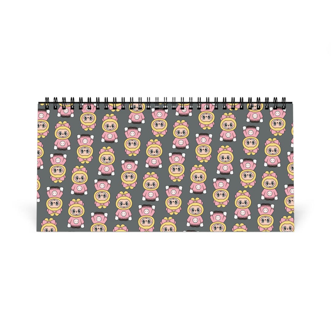 Labubu Pattern Desktop Calendar | Spiral Desk Planner - Etsy