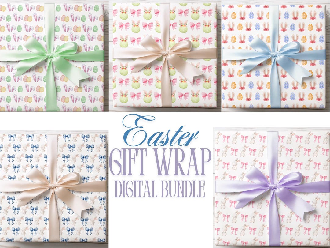 Easter Bunny Gift Wrap | Printable Wrapping Paper (digital Download) - Etsy