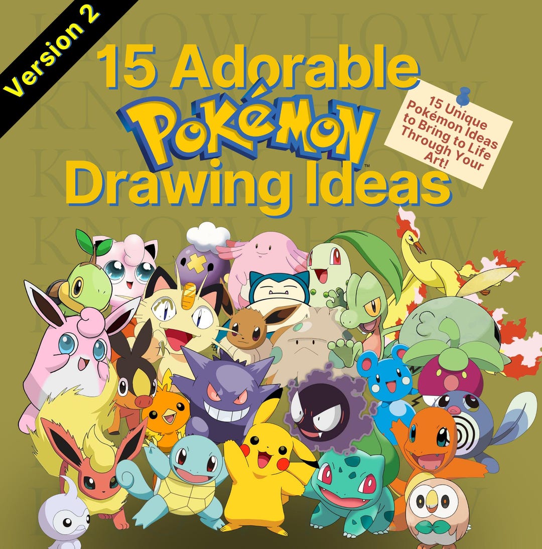 How to Draw Pokemon in 3 Easy Steps Tutorial for Kids | Printable ...