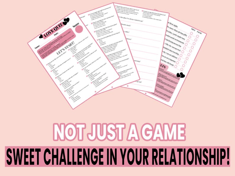 Relationship Quiz Printable - Fun Couple Game for Date Night ...
