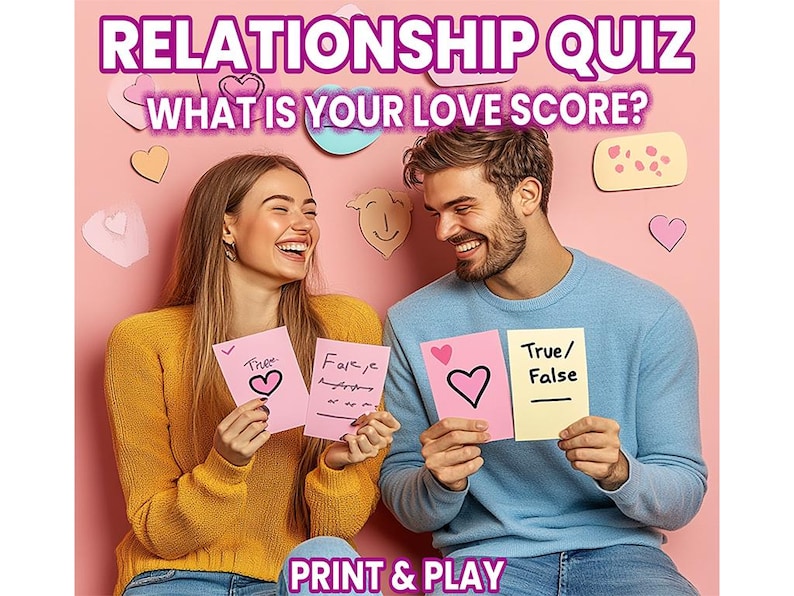 Relationship Quiz Printable - Fun Couple Game for Date Night ...
