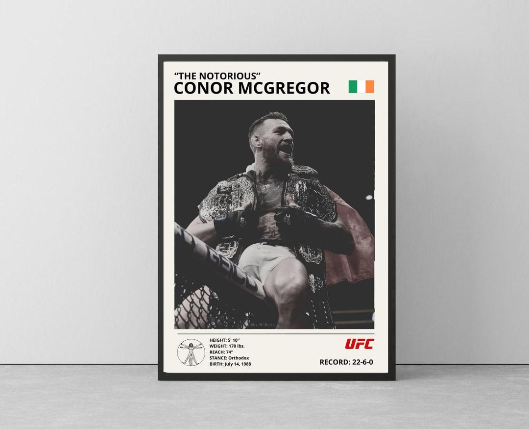 Conor Mcgregor Digital Custom UFC Poster, Personalized Gift MMA Art ...