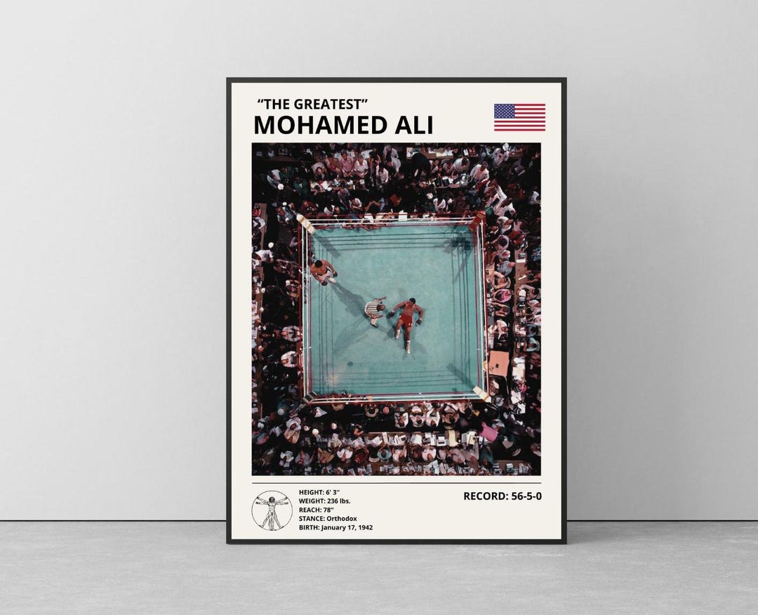 Muhammad Ali Poster, Boxing Poster, Sports Poster, Boxing Wall Art ...