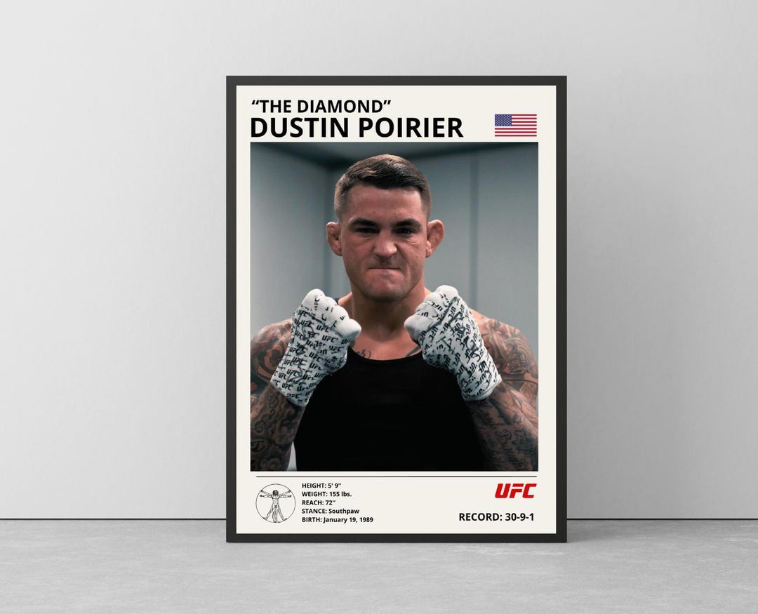 Dustin Poirier Digital Custom UFC Poster, Personalized Gift MMA Art ...