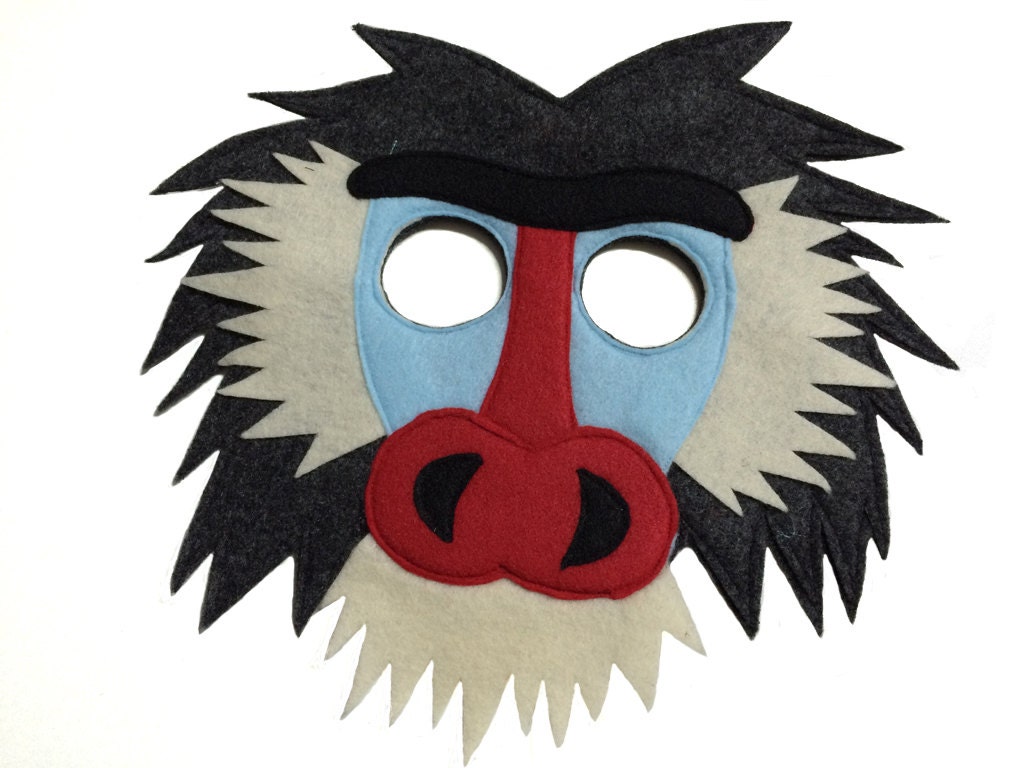 Children's Animal BABOON Felt Mask - Etsy