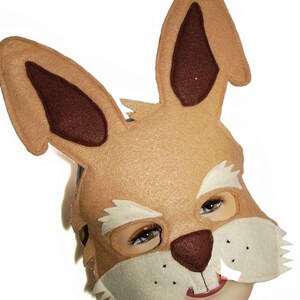 Children's Brown RABBIT Felt Mask - Etsy