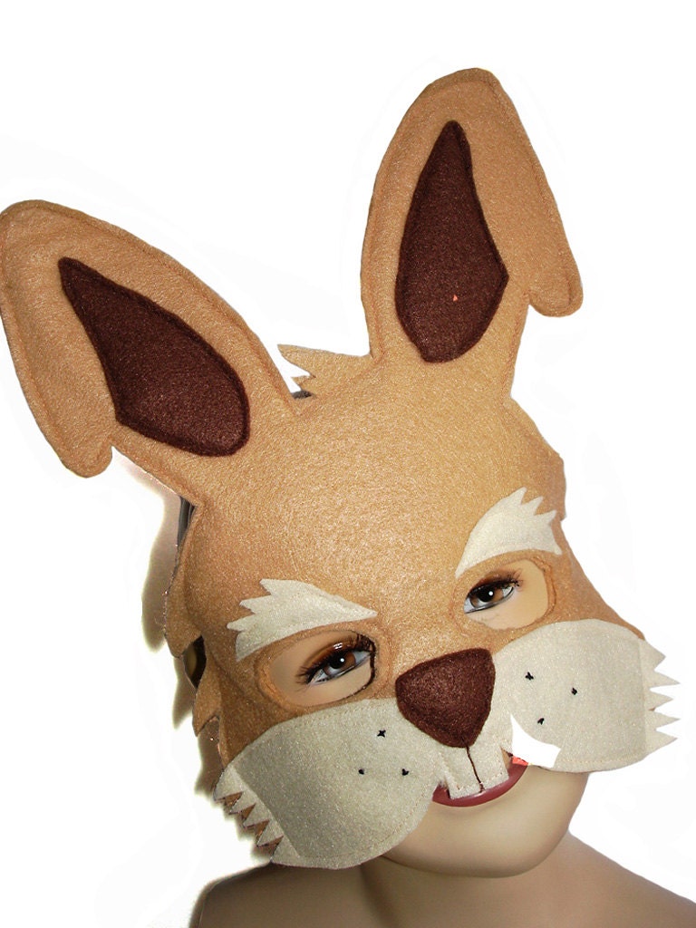 Children's Brown RABBIT Felt Mask - Etsy