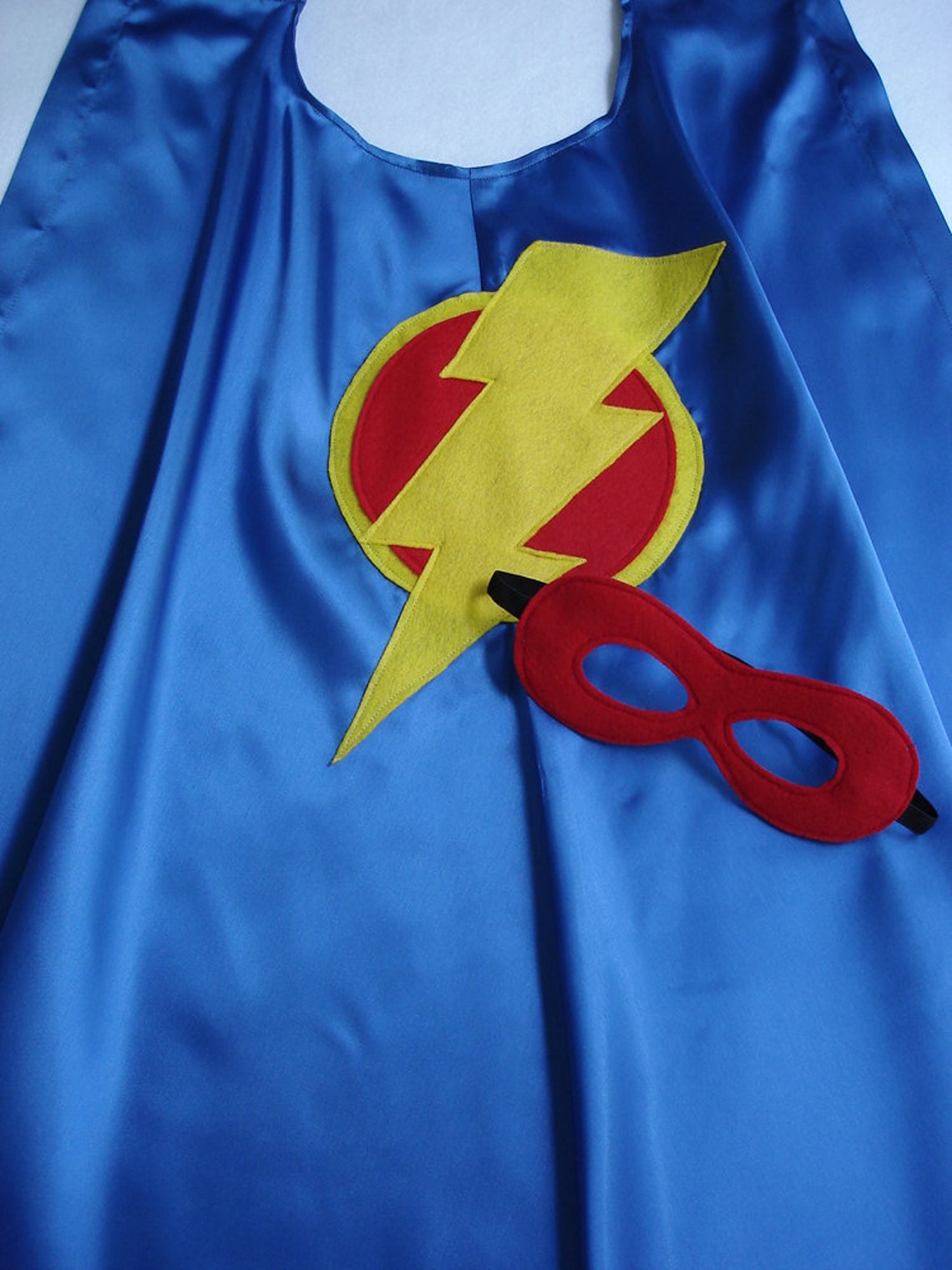 Children's Custom Superhero Lightning Bolt Cape Including Matching Mask ...