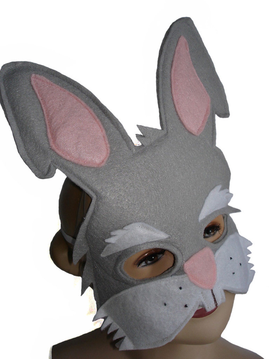 Children's Grey RABBIT Felt Mask - Etsy