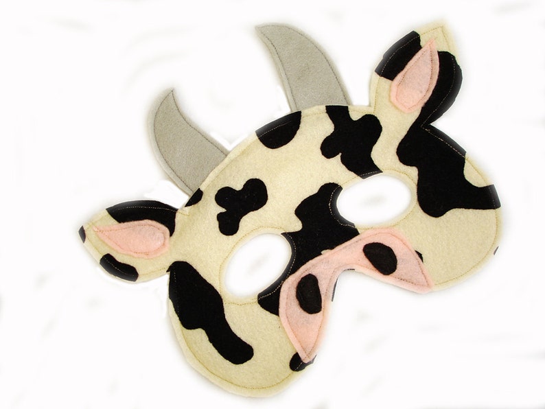 Children's COW Farm Animal Felt Mask | Etsy