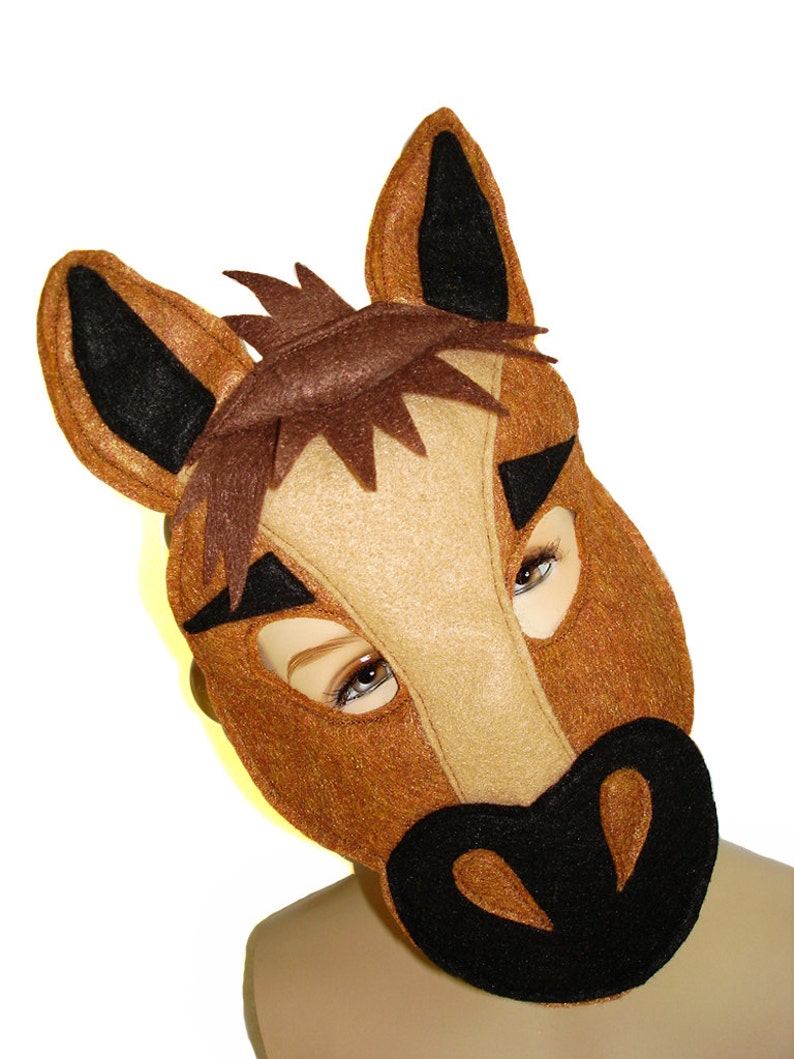 Children's HORSE Farm Animal Felt Mask - Etsy