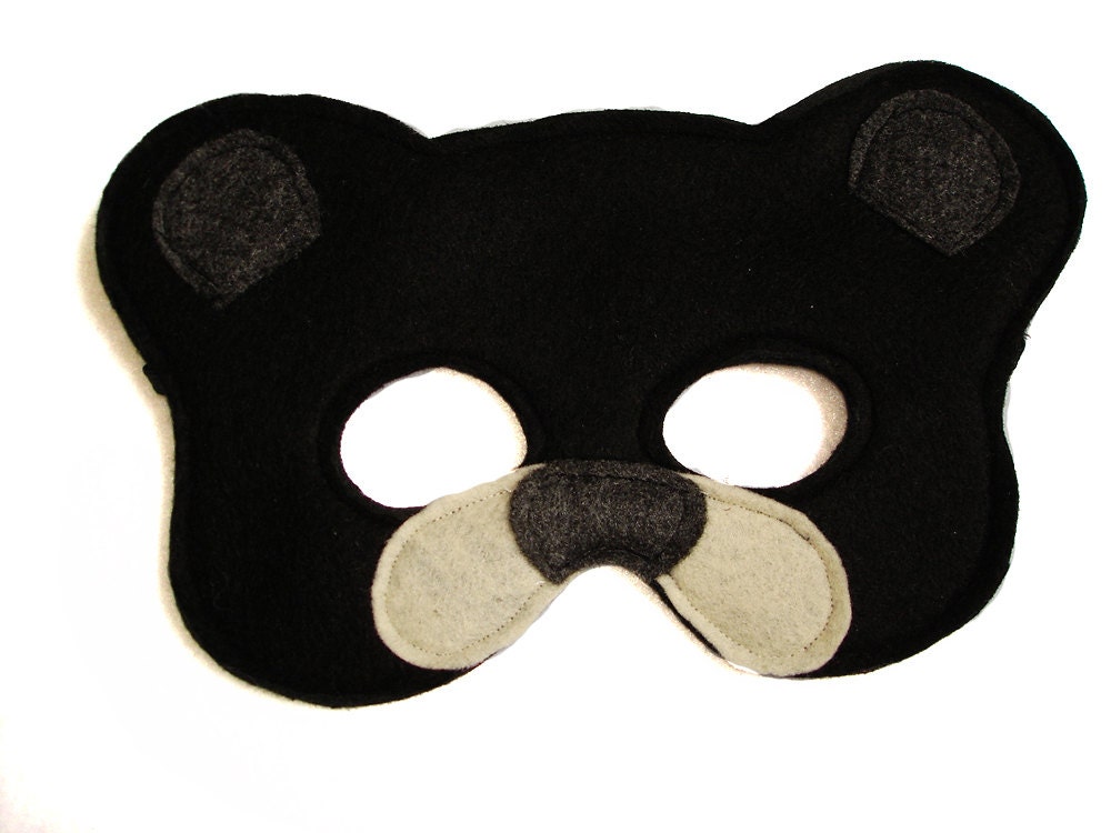 Children's BLACK BEAR Felt Mask - Etsy