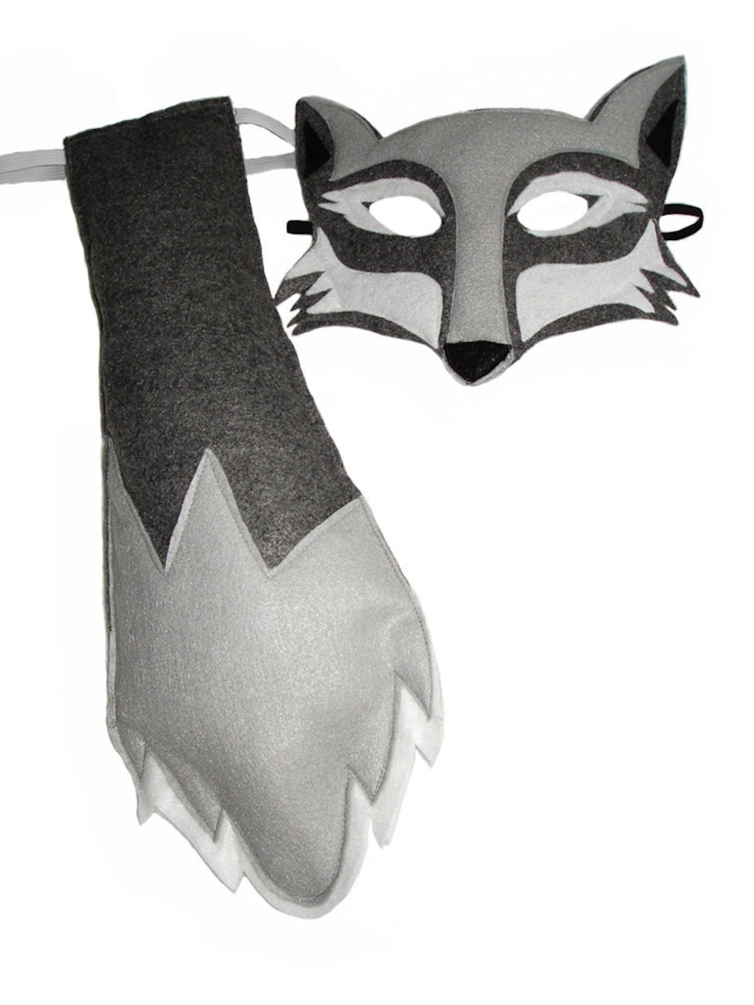 Children's Woodland Animal WOLF Felt Mask and Tail Set - Etsy