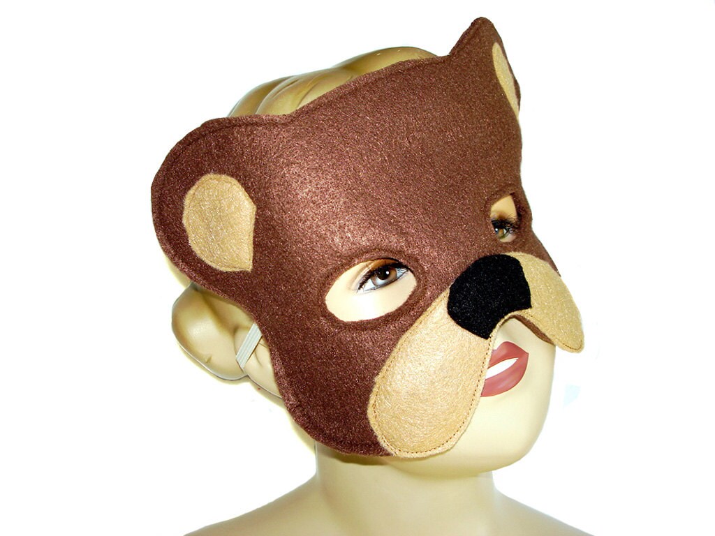 Children's Woodland Animal Brown BEAR Felt Mask - Etsy