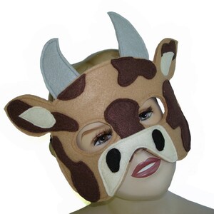 Children's Brown COW Farm Animal Felt Mask - Etsy