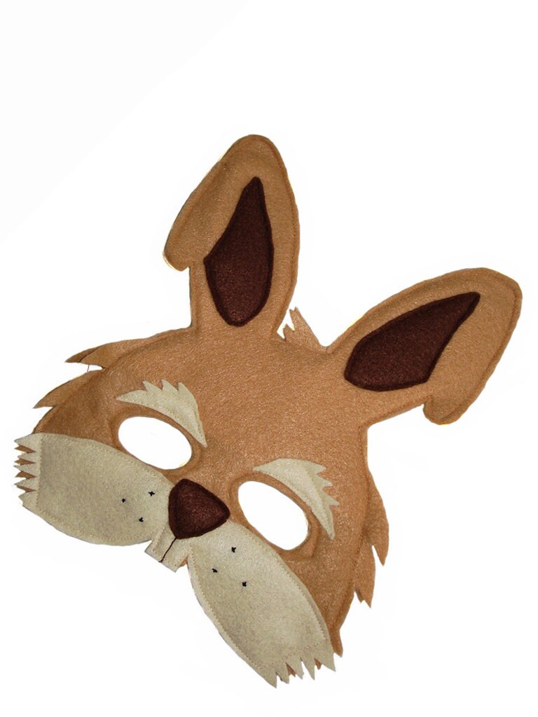 Children's Brown RABBIT Felt Mask - Etsy