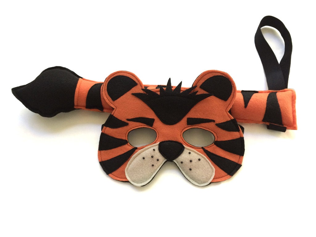 Children's Safari Jungle Animal TIGER Felt Mask and Tail | Etsy