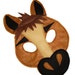 Children's BLUE HORSE Farm Barnyard Animal Felt Mask, Brown Bear, Brown ...