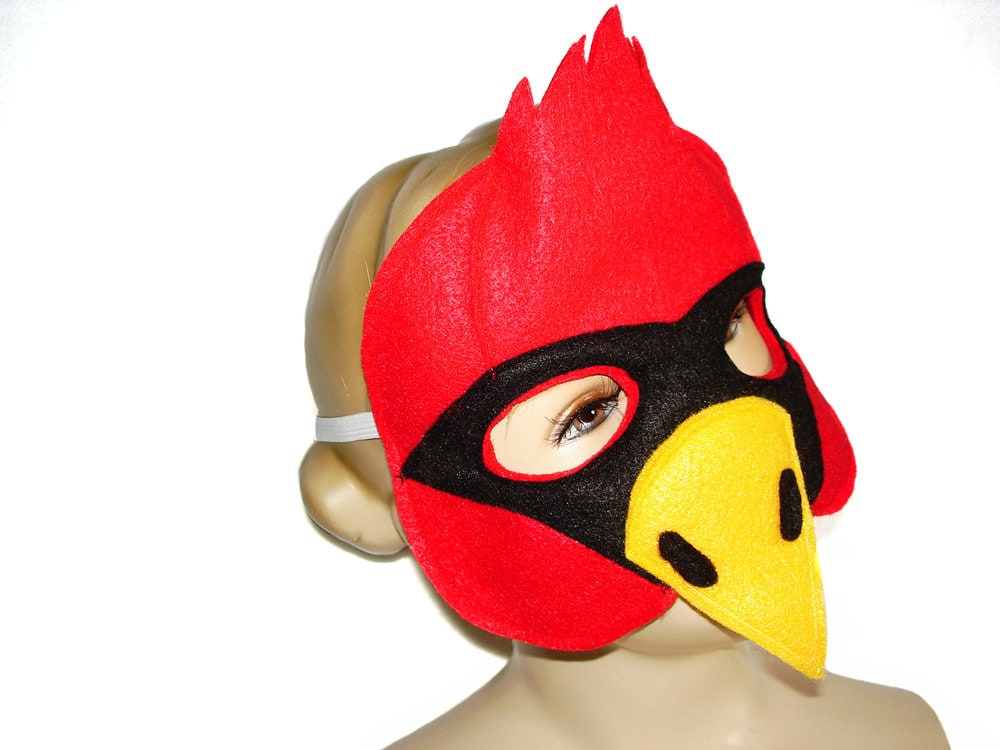 Children's CARDINAL Bird Felt Mask - Etsy