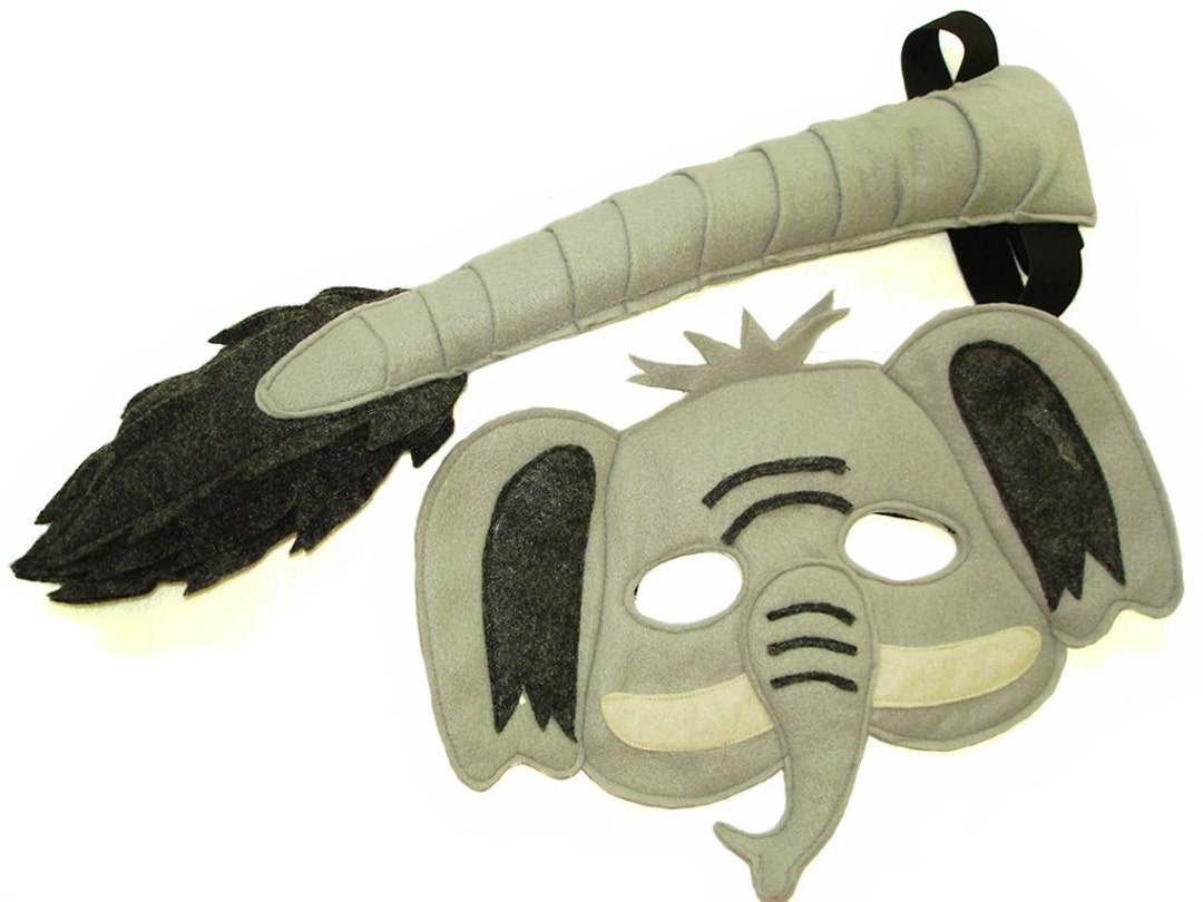 Children's Safari Animal ELEPHANT Felt Mask and Tail Set - Etsy